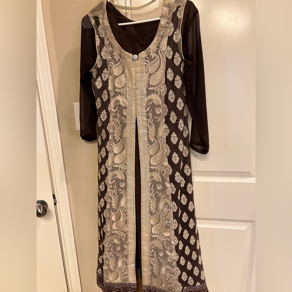 Kurtas | 3 Pc Long Dress With Chori Dar Pajama Dupata | Poshmark